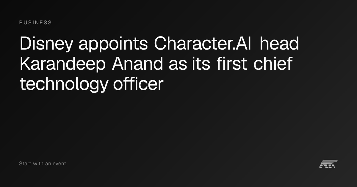 Disney appoints Character.AI head Karandeep Anand as its first chief ...