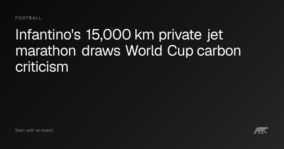Infantino's 15,000 km private jet marathon draws World Cup carbon ...