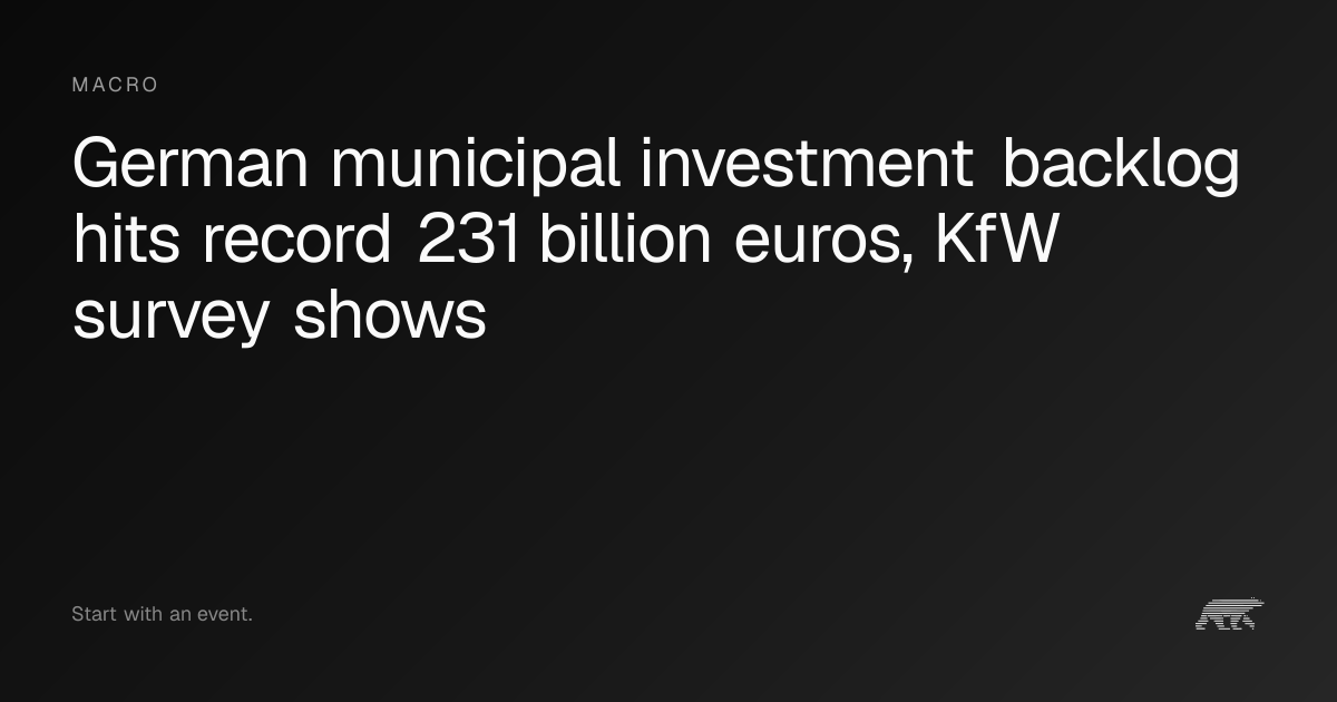 German municipal investment backlog hits record 231 billion euros, KfW ...