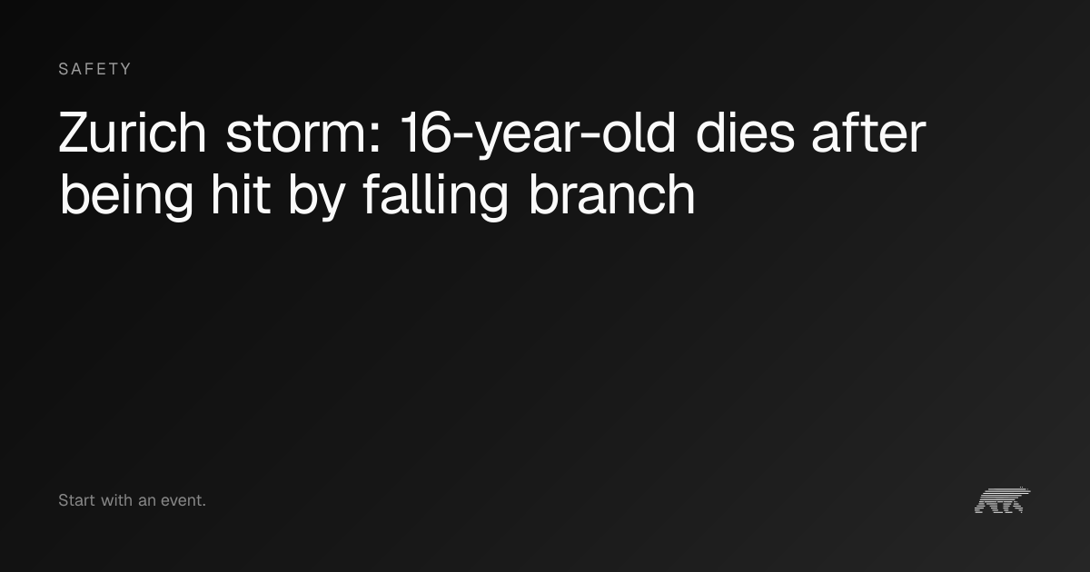 Zurich storm: 16-year-old dies after being hit by falling branch · Pollar